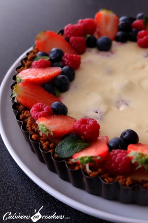Tarte façon cheesecake aux fruits rouges - Cuisinons En Couleurs