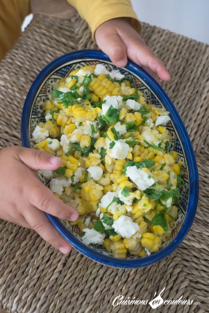 Salade de maïs à la feta et à la coriandre - Cuisinons En Couleurs