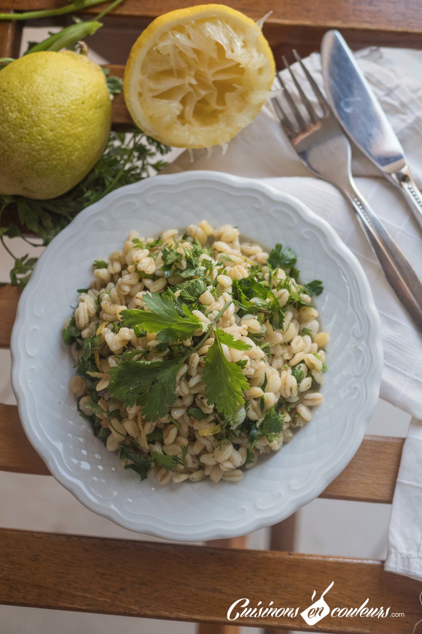 Salade de blé dur au citron et aux herbes - Cuisinons En Couleurs
