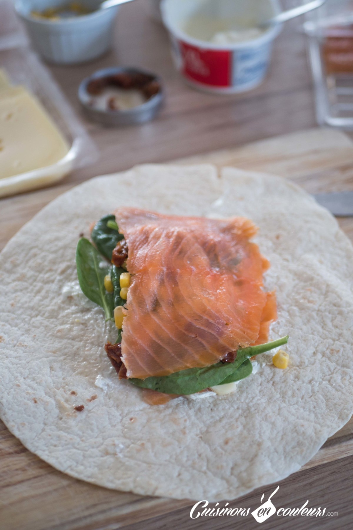 Wrap au saumon et aux épinards - Cuisinons En Couleurs