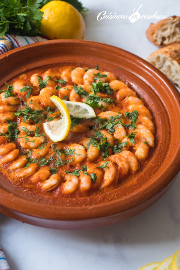 Tajine de crevettes - Cuisinons En Couleurs