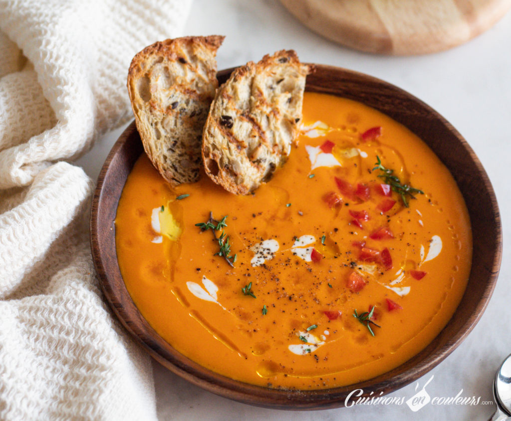 Gaspacho de tomates et poivrons cuits - Cuisinons En Couleurs